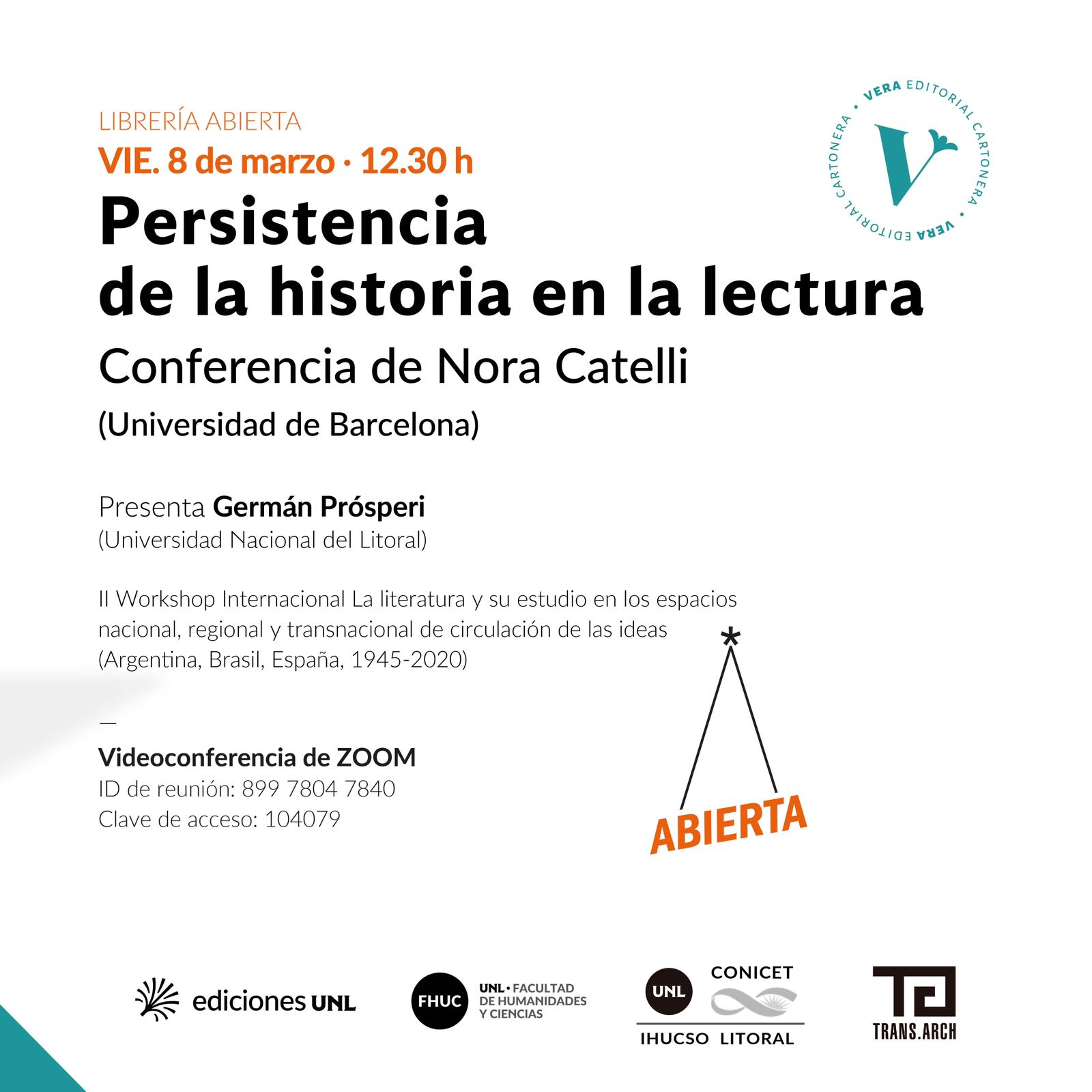 Persistencia de la historia en la lectura. Conferencia de Nora Catelli ...